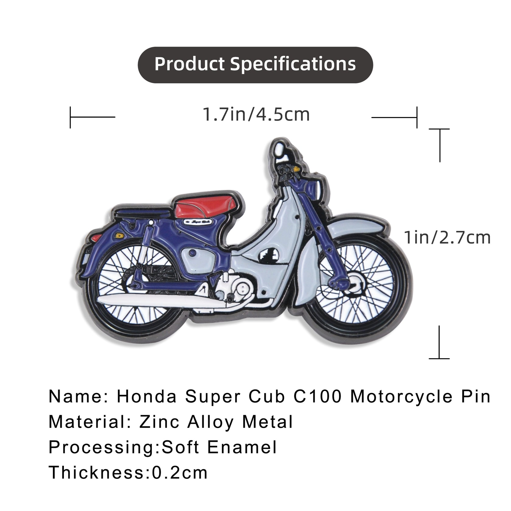 1958 Honda Super Cub C100 Motorcycle Biker Pins Badge Gift for Riders ...